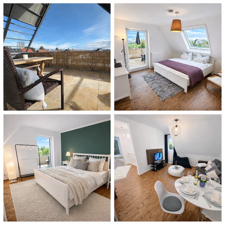 Moderne 3-zi Wohnung Mit Dachterrasse & Wlan - Karlsruhe