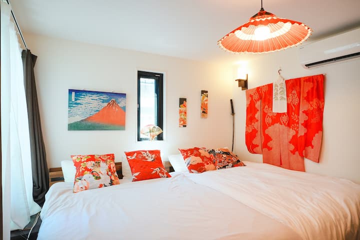 新宿2駅・デラックスダブルツイン・和モダン・浴室乾燥機付き - Shibuya Station