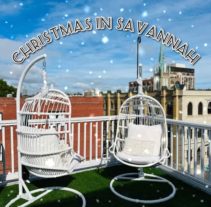 Peach Penthouse, Private Rooftop, Free Golf Cart - Savannah, GA