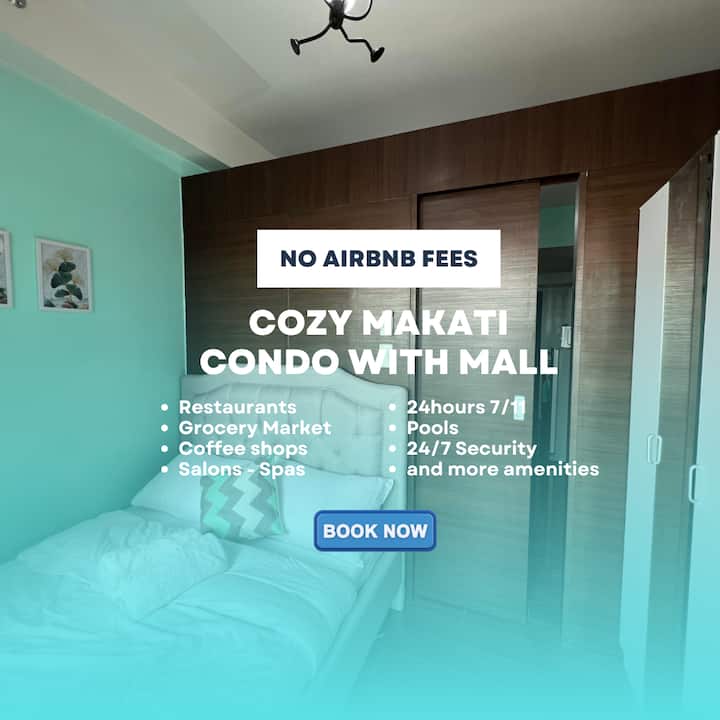 No Airbnb Fees Makati Air Residences Condo W/ Mall - Makati