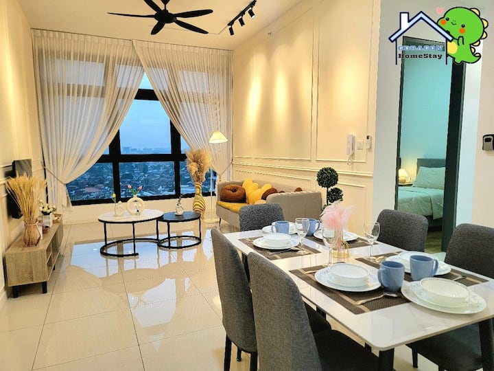 Paradigm Residence Jbeurope Creamy Mahjong 3br - Johor Bahru