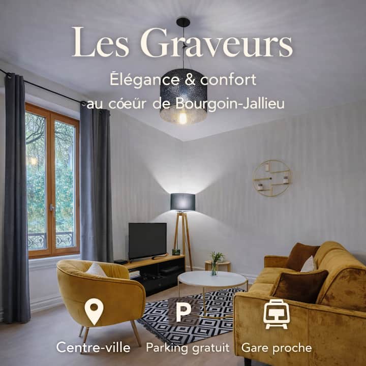 Les Graveurs - Centre Bourgoin - Parking Gratuit - Bourgoin-Jallieu