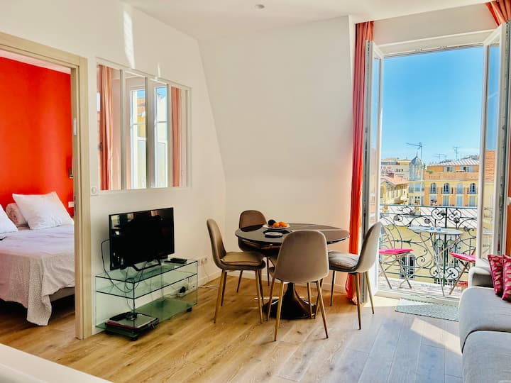 Centre Nice, Balcon Calme Ensoleillé, 5e éTage - Nice