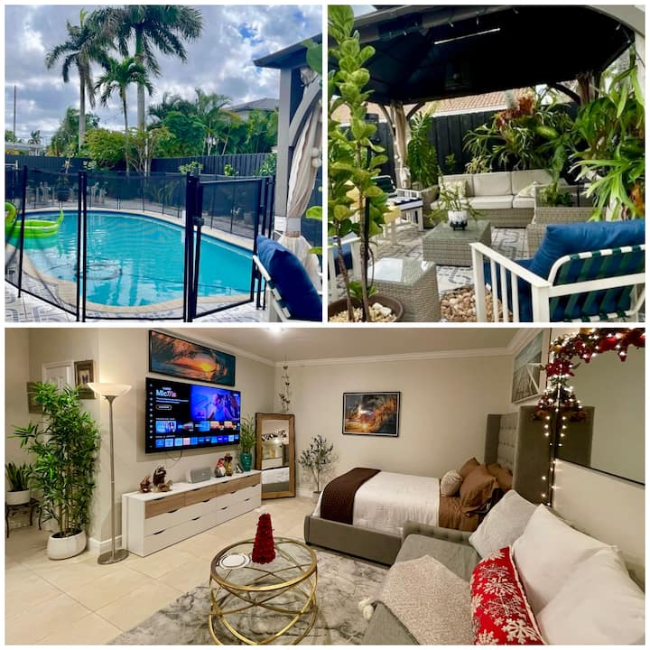 Comfy Tropical Elegant Pool & Garden Oasis Getaway - Everglades, FL