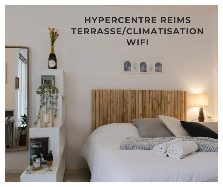 Le Cocon, Centre Reims, Climatisation, Terrasse - Reims