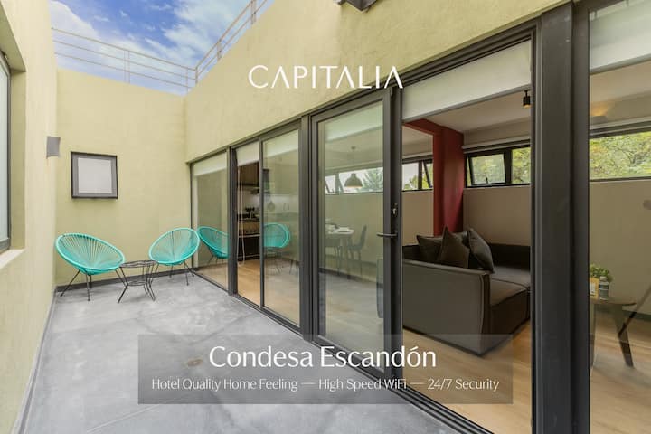 Capitalia | Escandon Rooftop Garden | Patio Views - Benito Juarez