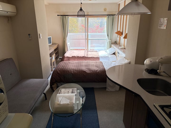 106号室！天然温泉！最大3名様まで！キッチン、ベランダ有！ - Sapporo