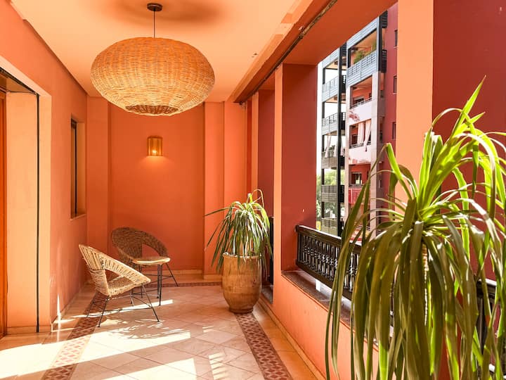 Dreamy 2 Bedrooms Apartment With Balcony In Gueliz - 馬拉卡治