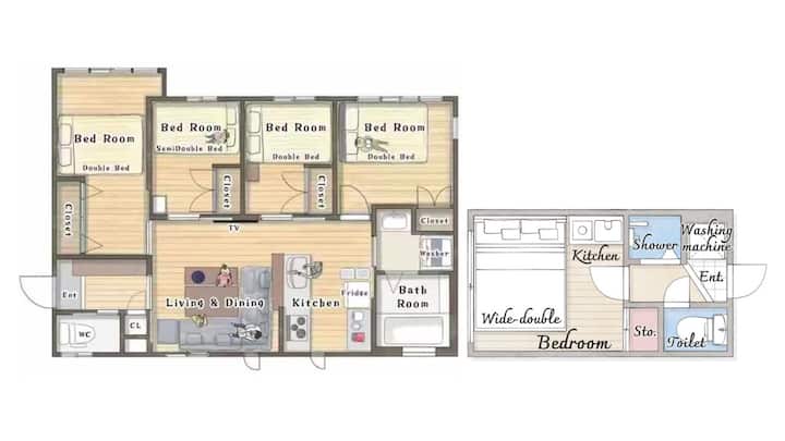 Jr Takadanobaba Sta 2 Min| 5 Ldk | 6 Beds | 70㎡ - Tokyo
