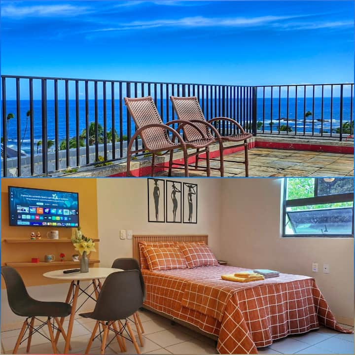 2min Praia Lindo&econômico+ondina Vista Mar Top! - Rio Vermelho