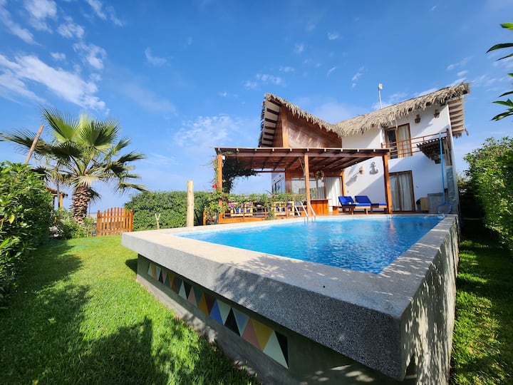 Casa Con Vista De Ensueño Al Mar, Arena A Pasitos. - Pérou