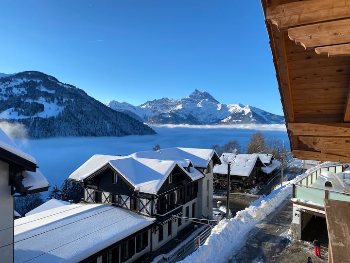 Vue Montagnes, Décoration Contemporaine, Parking. - Les Diablerets
