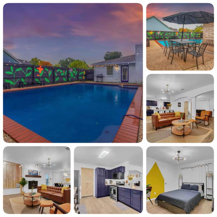 Stylish Boho Home*5brs*9 Beds*pool*2tvs*deerpark - Deer Park, TX