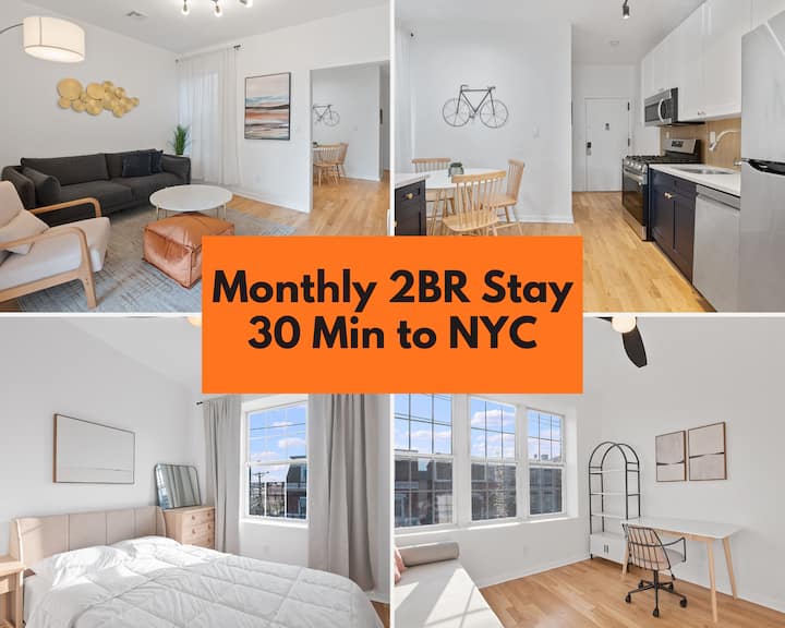 Stylish 2br Jersey City | 30 Min Nyc | Monthly - Union City, NJ