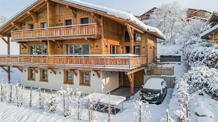 Chalet Cocoon | Vue Mont-blanc, Jacuzzi & Cheminée - Megève