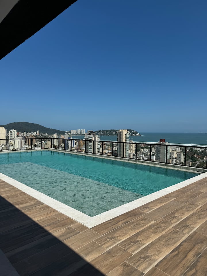 Piscina Borda Infinita - Studio Gigante Enseada - Guarujá