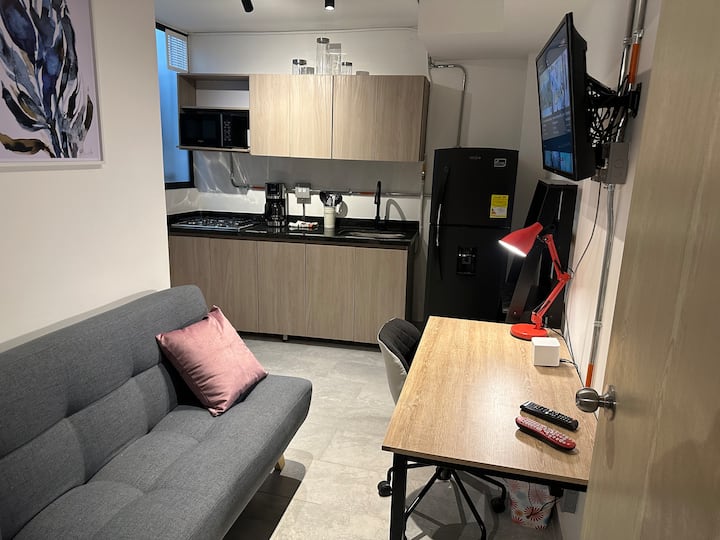 Cómodo Aparta Estudio Dowtown Boston Centro Obrero - Medellín