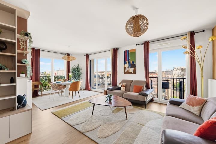 Spacious & Cozy Flat With Terrace-st Ouen-midterms - Saint-Ouen