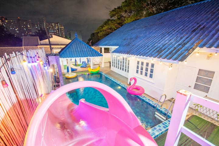 Blue Pool Villa Jomtien |3br Near Beach |Big Pool - Jomtien