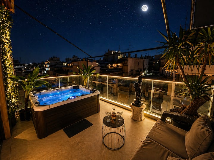 Romantic Luxurious Penthouse Designed Suite - Athens