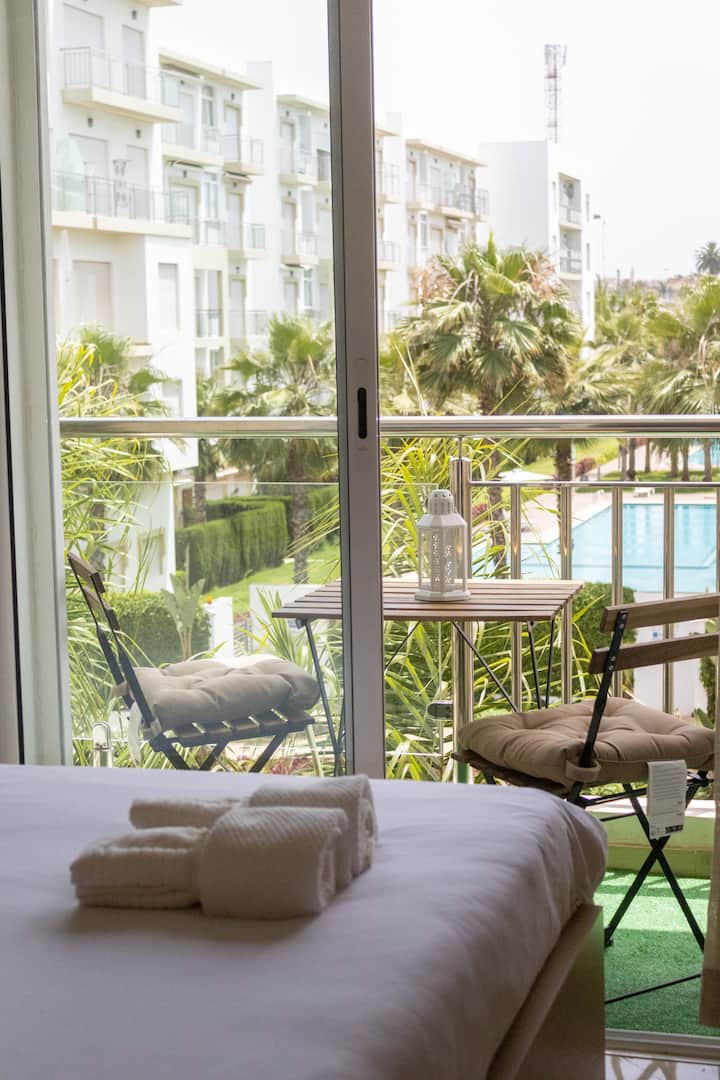 Appartement 2 Chambres / Vue Piscine / 3 Km Plage - Bouznika