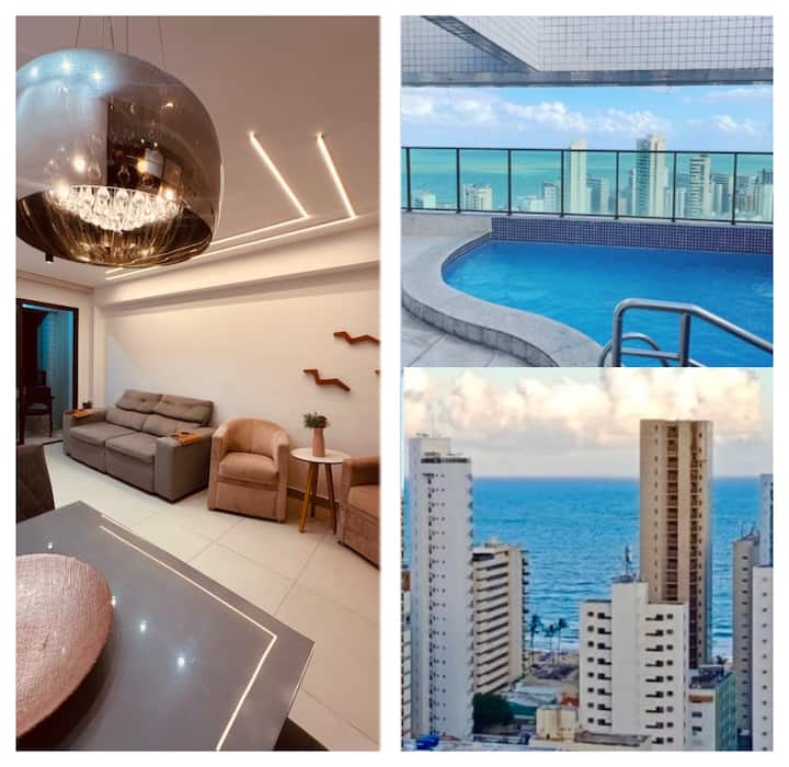 Apt Lindo Com Vista Pro Mar Boa Viagem. 3 Quartos. - Recife
