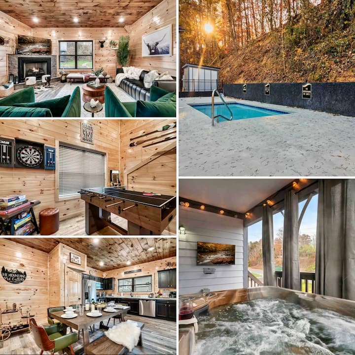 5 Mins Dollywood!hottub!pool!fireplace!games!pets - Great Smoky Mountains National Park
