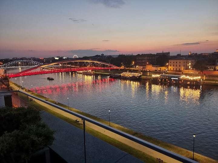 Apartament Z Widokiem Na Wisłę I Tarasem Na Dachu - Krakow