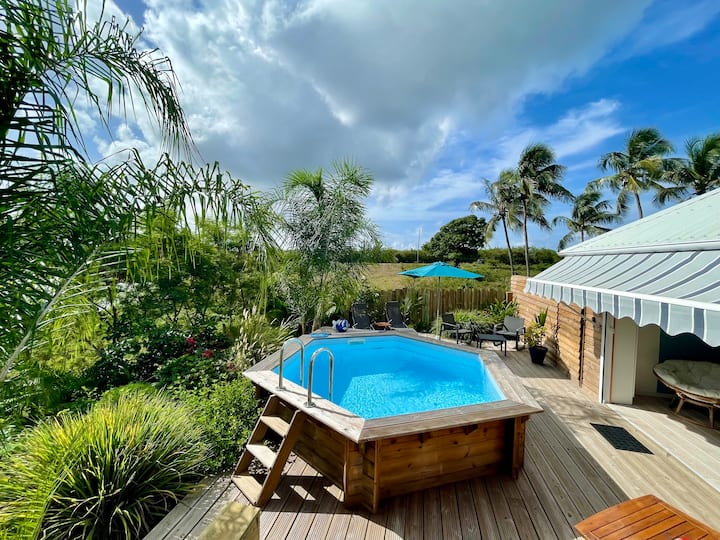 La Papaye D'or Bungalow + Piscine (Queen Palm) - Guadalupe