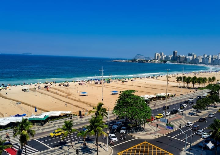 Vista Frontal Mar Copacabana: 4 Qts Para Família - Ipanema