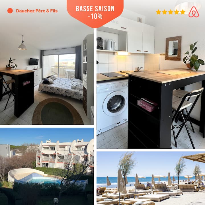 -10% - Studio 2 Pers - Piscine & Plage - Lgm - La Grande-Motte