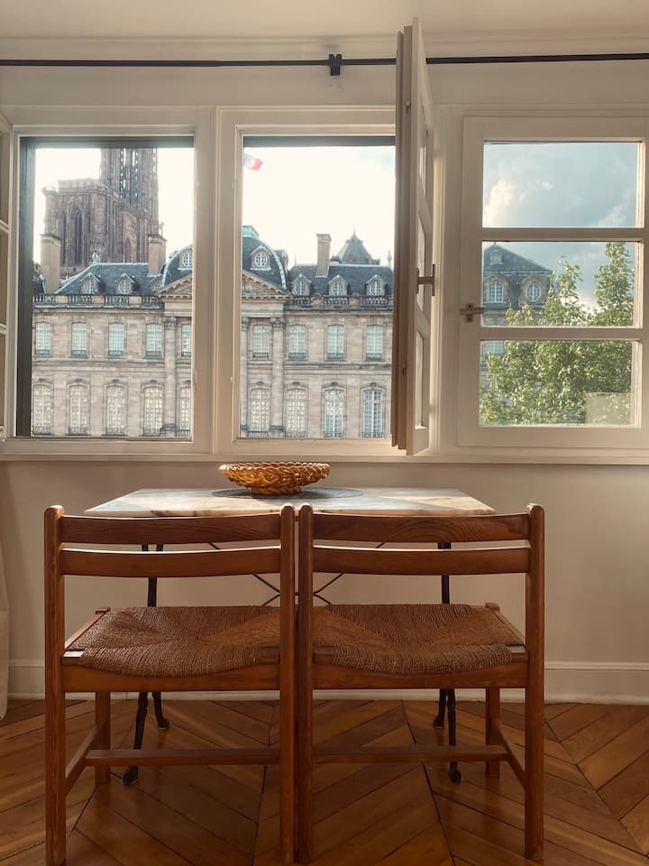 Strasbourg Sur Les Quais - Vue Face Cathédrale - Strassburg