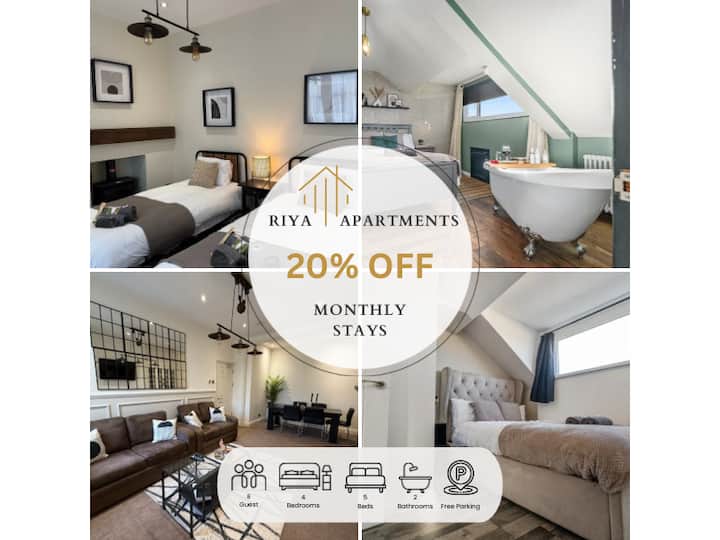4 Bedroom/5 Bed/2 Bath/long Stay Discount! - South Shields