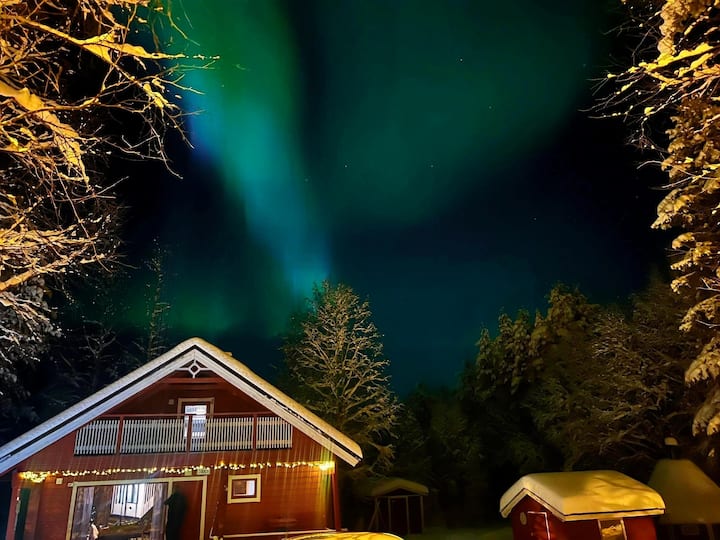 Tunnelmallinen Mökki Kylpytynnyrillä Ja Saunalla - Lapland
