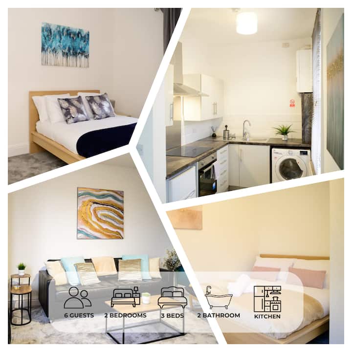 Near Christie: Comfy 2br, 2-bath + Free Parking - Manchester