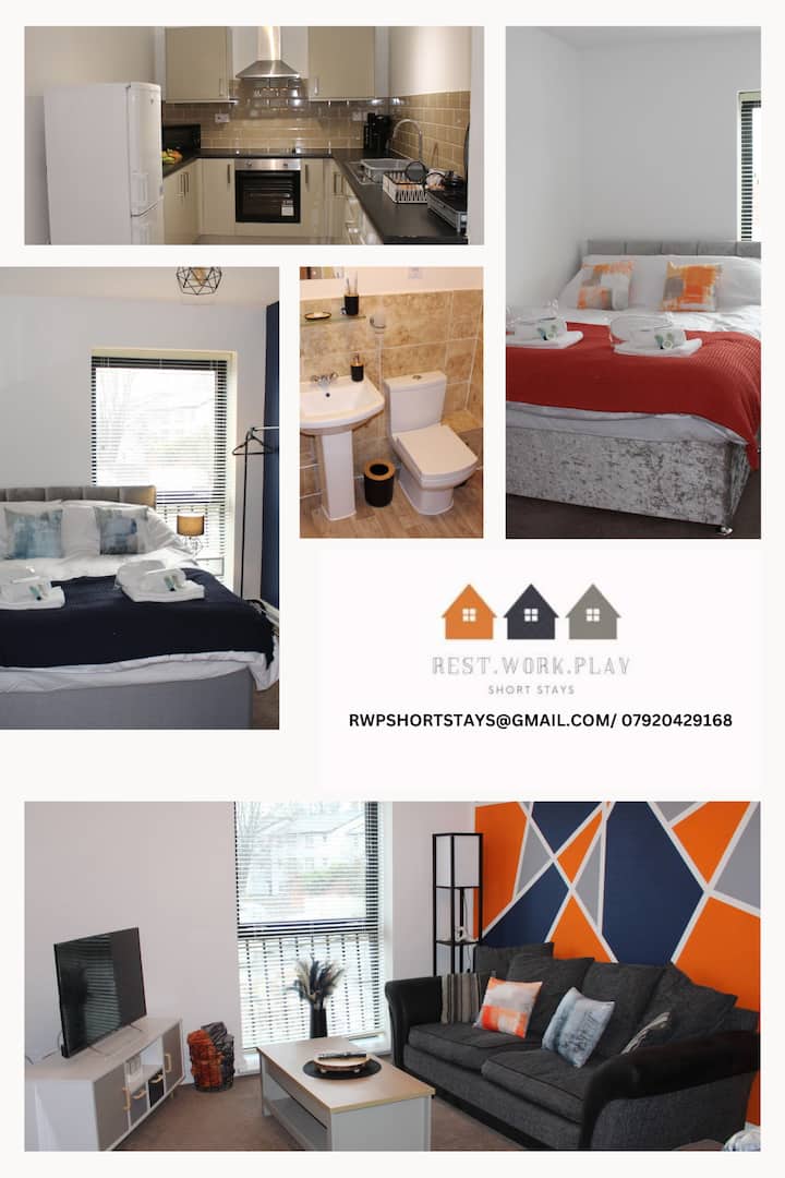 Bright City Apt |Contractors|free Parking|wifi - ウォルヴァーハンプトン