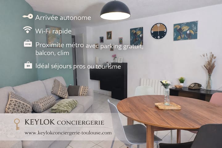 T2 Cosy Avec Balcon à Toulouse – Calme & Parking - Gare de Toulouse Matabiau
