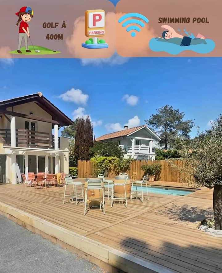 Villa Cosy- Lacanau- Piscine-pétanque-golf Etocéan - Lacanau
