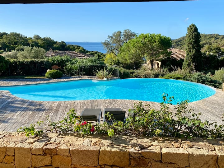 Villa Vue Mer 5ch Plage à Pied Dans Domaine Privé - Porto-Vecchio