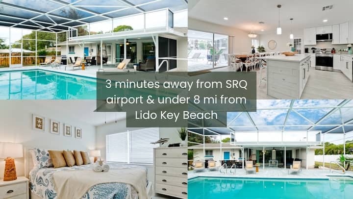 1 Lvl W Large Htd Pool, 4 Bd(3 King), Remodeled! - Sarasota, FL