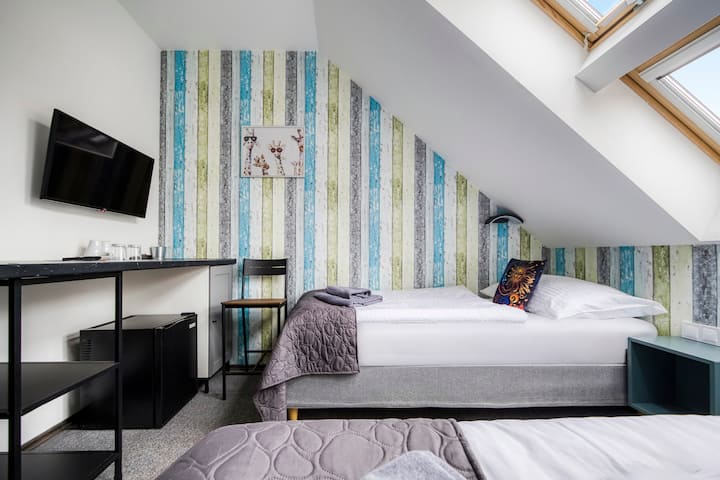 Cozy Small Room With Twin Beds - Praga