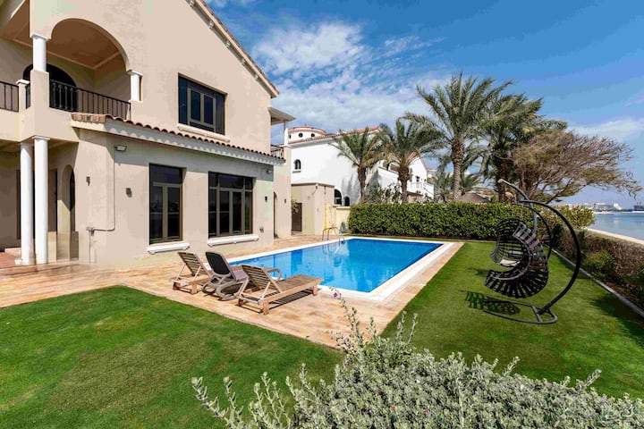 Beachfront 6br Villa W/ Private Pool At The Palm - Dubaï