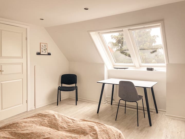 Spacious Room With A Small Double Bed And Workdesk - Aarhus