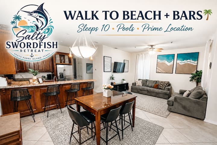 Beach Condo |Walk 2 Beach + Bars |Sleeps 10 |Pools - South Padre Island