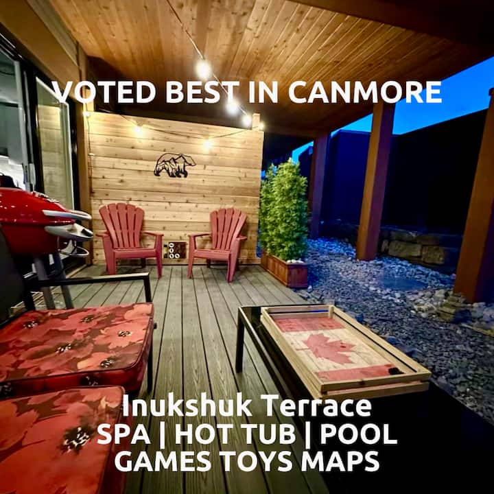 Relaxsolara Inukshuk Rock Garden Hottub Pool Games - Canmore