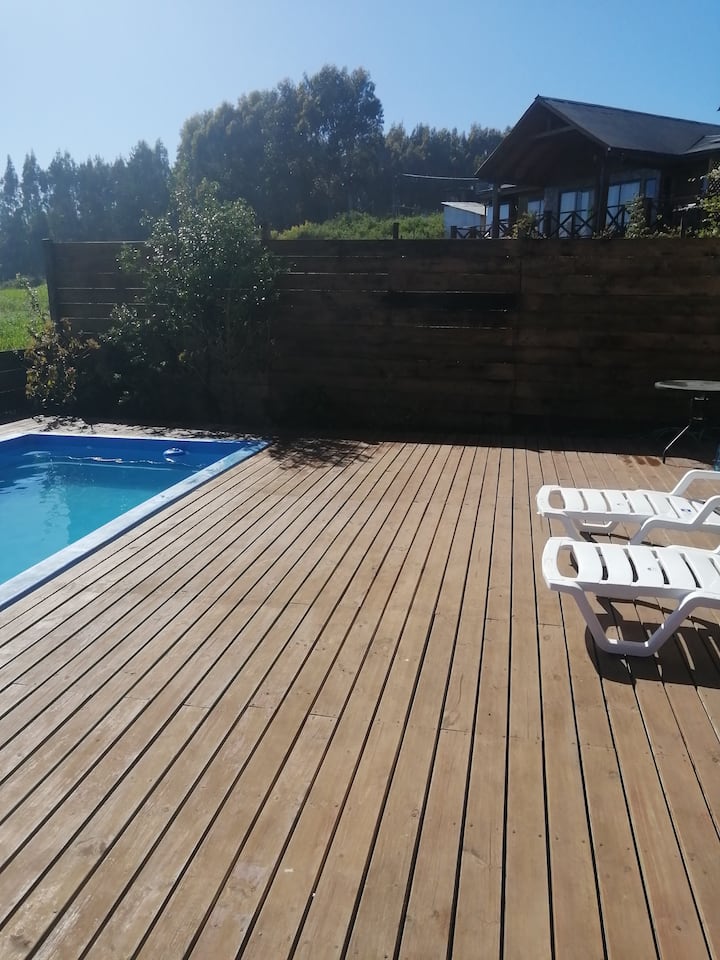 Cabaña 7 Personas Piscina Y Jacuzzi Hermosa Vista - Pelluhue