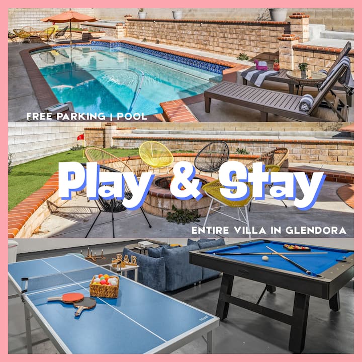 4-bed Sofi Pool Villa | Game Room | Movie Theater - San Dimas, CA