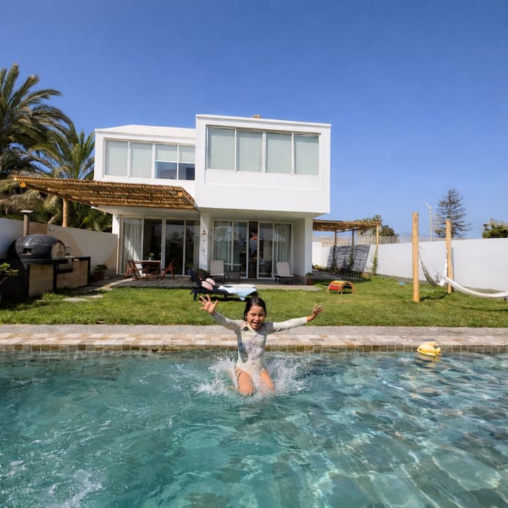 Piscina Temperada Privada Casa Perfecta Grupos - Paracas