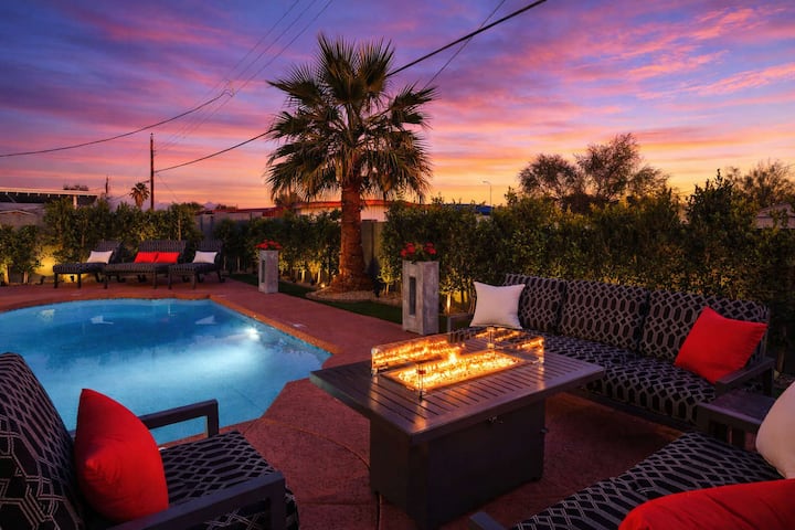 Modern Roose-pool-spa-fire Pit-mins To Old Town! - Scottsdale, AZ