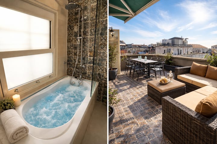 Romantic Jacuzzi Penthouse | City View 2br - Estambul